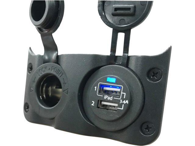 El-panel 12V og dobbelt USB-stik ( Wave ) – Marinelageret.dk