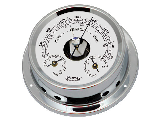 MARITIM TERMOMETER, BAROMETER, HYGROMETER I FORCHROMET MESSING ...